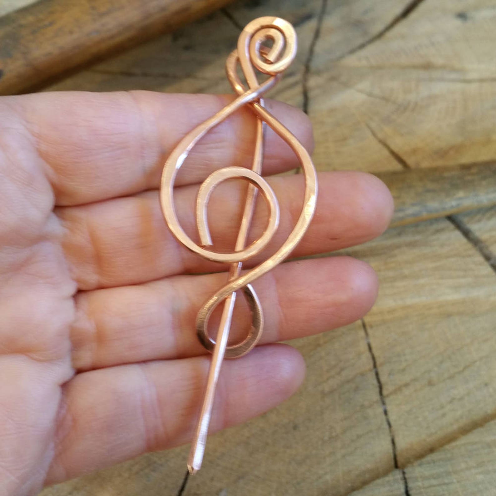 Madonna Swirl Copper Shawl Pin Sweater Brooch Fastener for - Etsy
