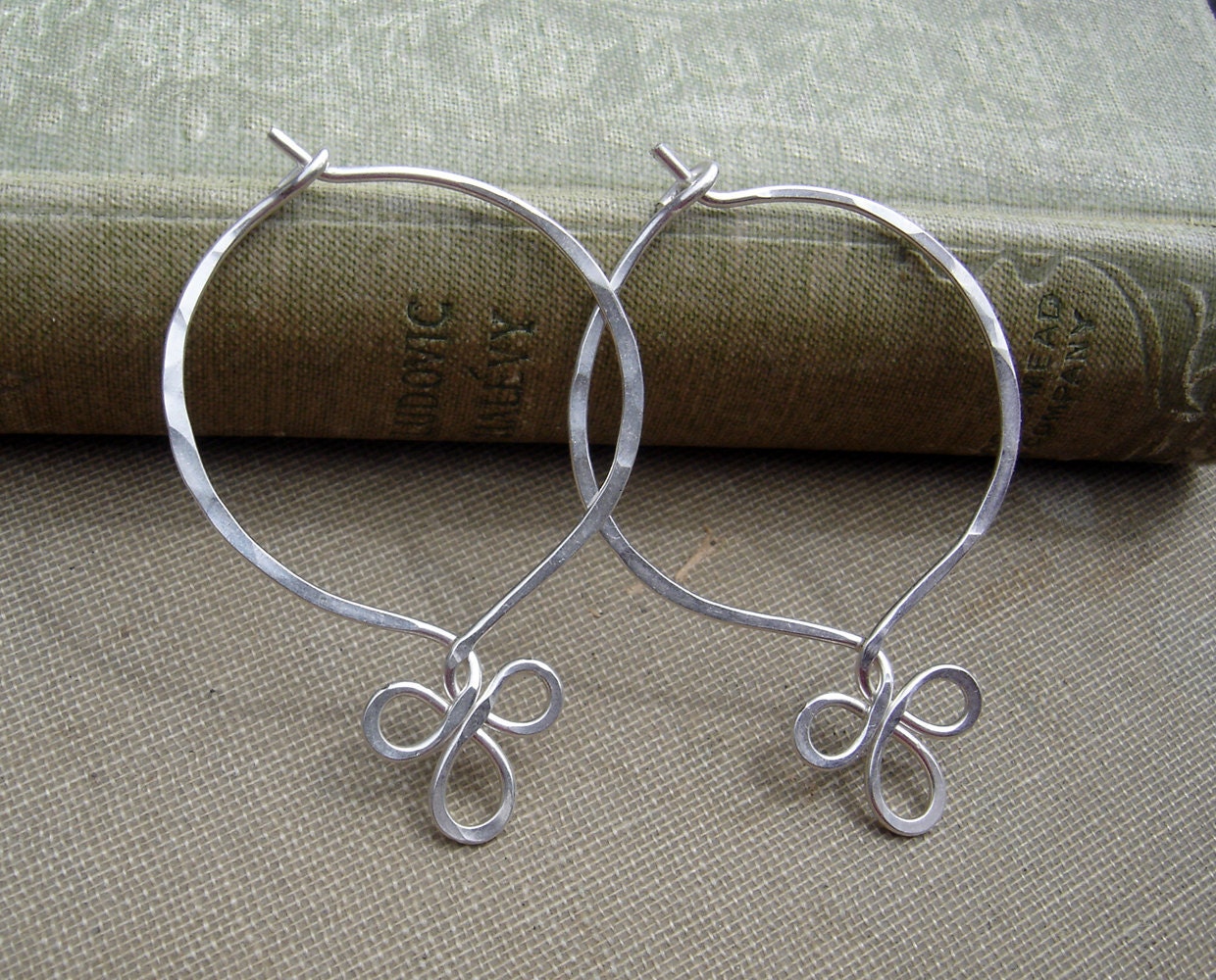 Sterling Silver Endless Hoop Earrings Fancy Loop Silver Wire | Etsy