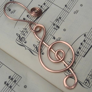 Copper Treble Clef Ornament, Music Gift, Musician Gift, Choir Christmas ...