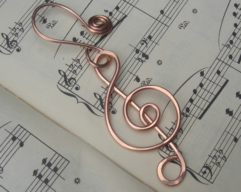 Copper Treble Clef Ornament Music Gift Musician Gift Choir - Etsy