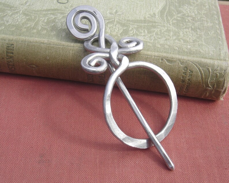 Aluminum Shawl Pin Circle With A Twist Scarf Pin Closure | Etsy