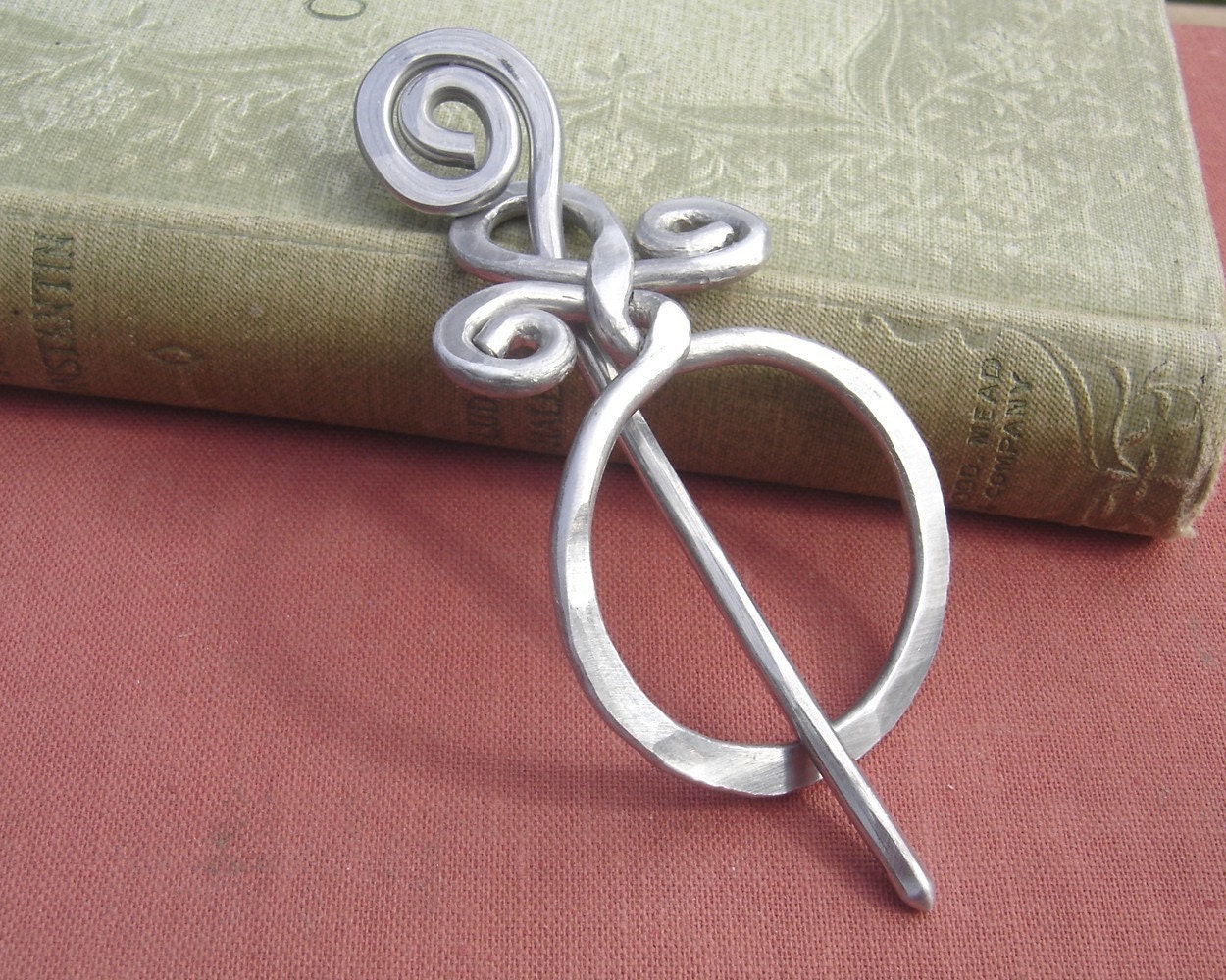 Aluminum Shawl Pin Circle With A Twist Scarf Pin Closure - Etsy
