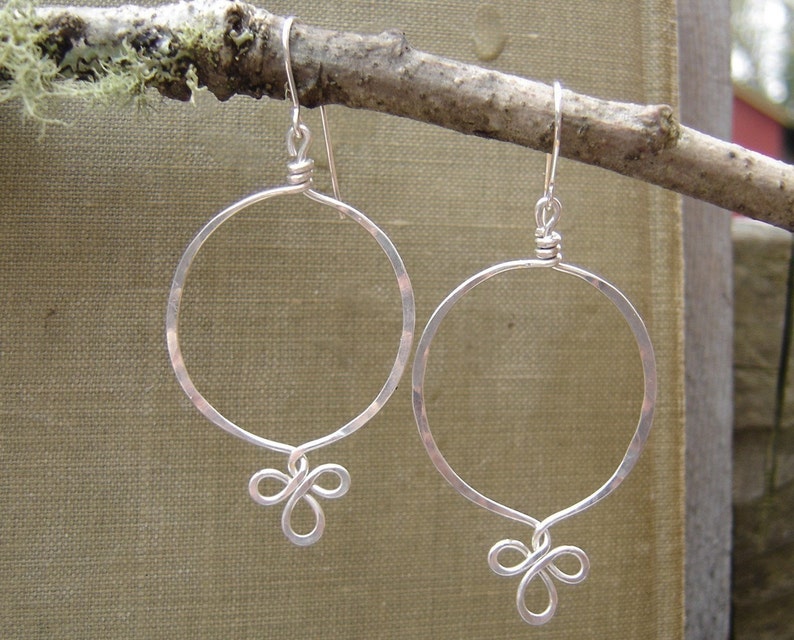 Sterling Silver Hoop Earrings Fancy Loop Silver Wire Jewelry - Etsy