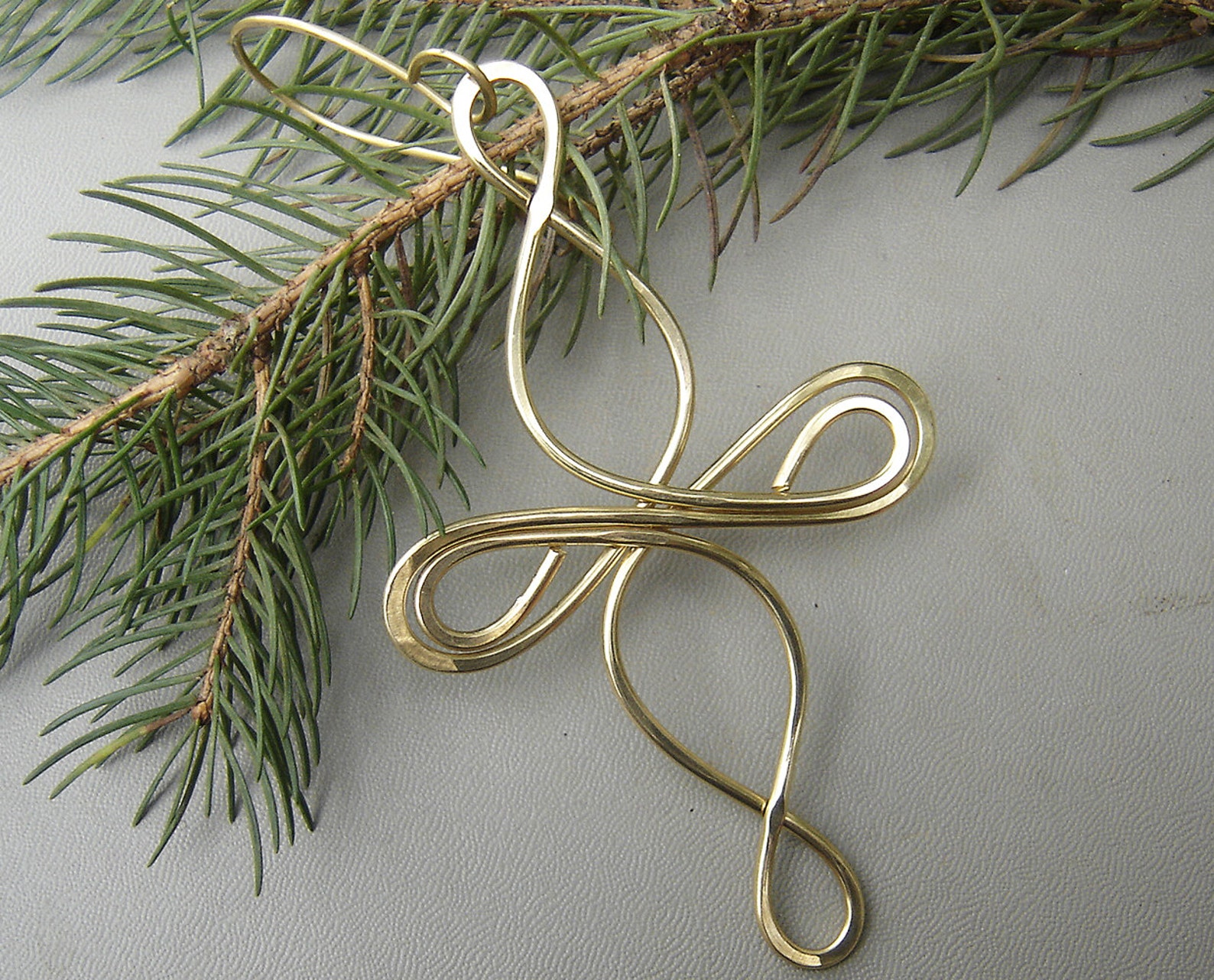 Celtic Cross Christmas Ornament Infinity Loops Brass Holiday - Etsy