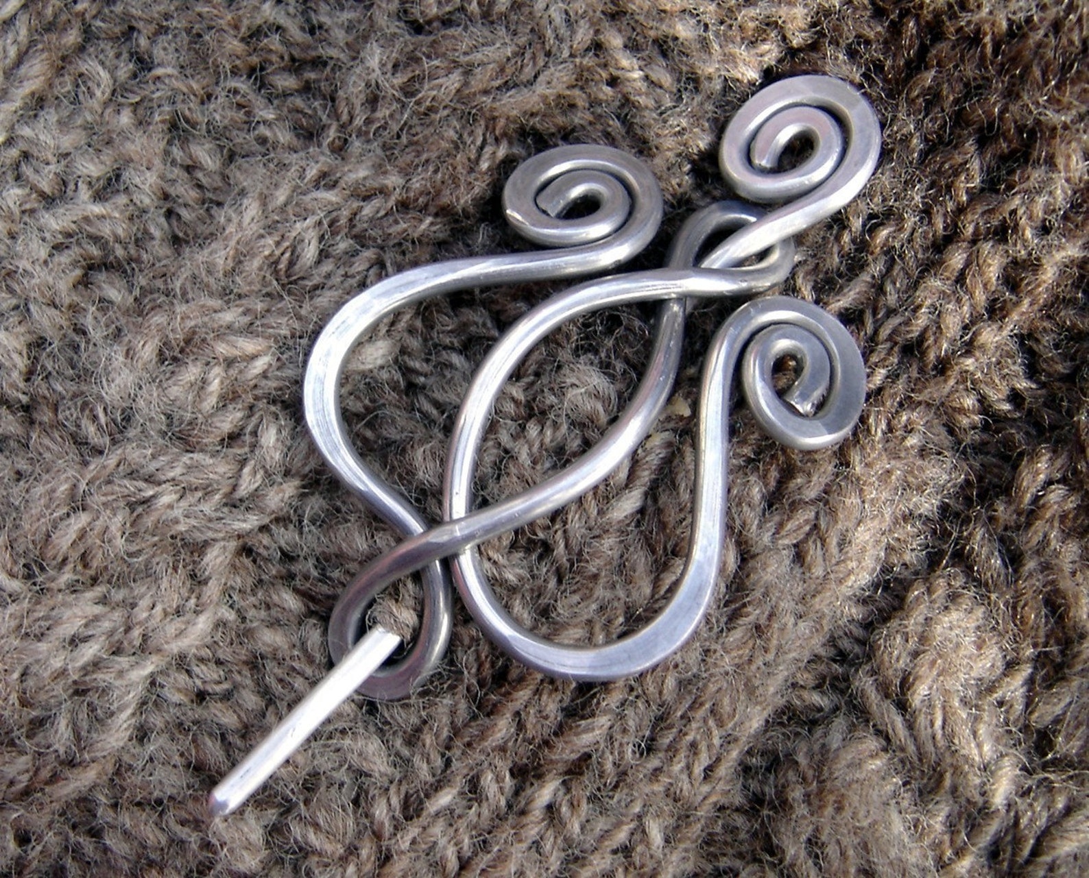 Unfurling Tulip Flower Lyre Aluminum Shawl Pin Scarf Pin - Etsy