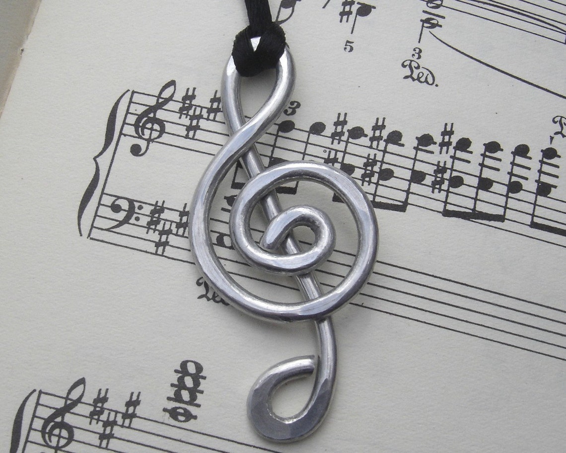 Big Treble Clef Pendant Necklace G Clef Music Gift Music | Etsy