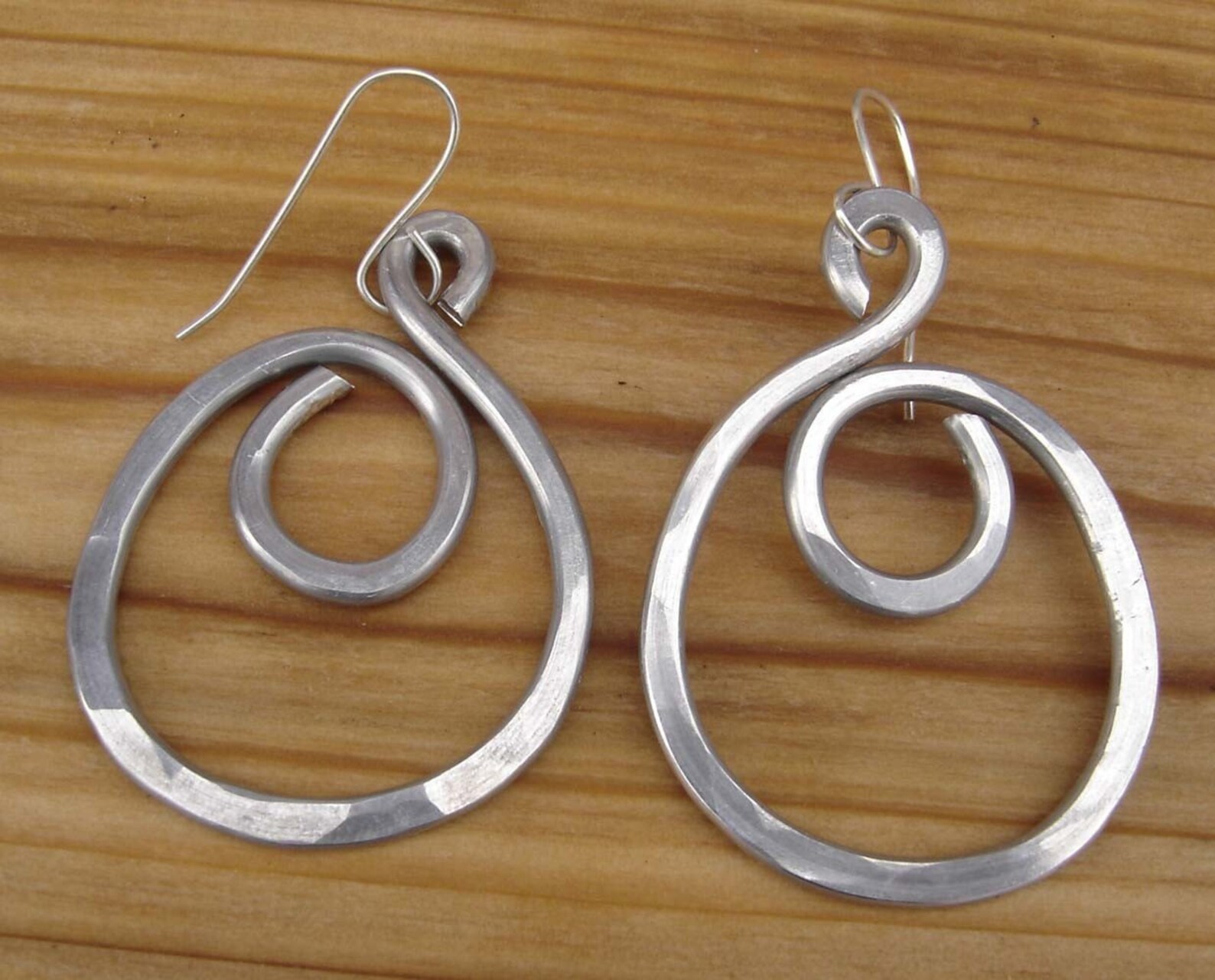 Big Hoop Earrings, Aluminum Swirl Hoops, Very Light Weight Aluminum ...