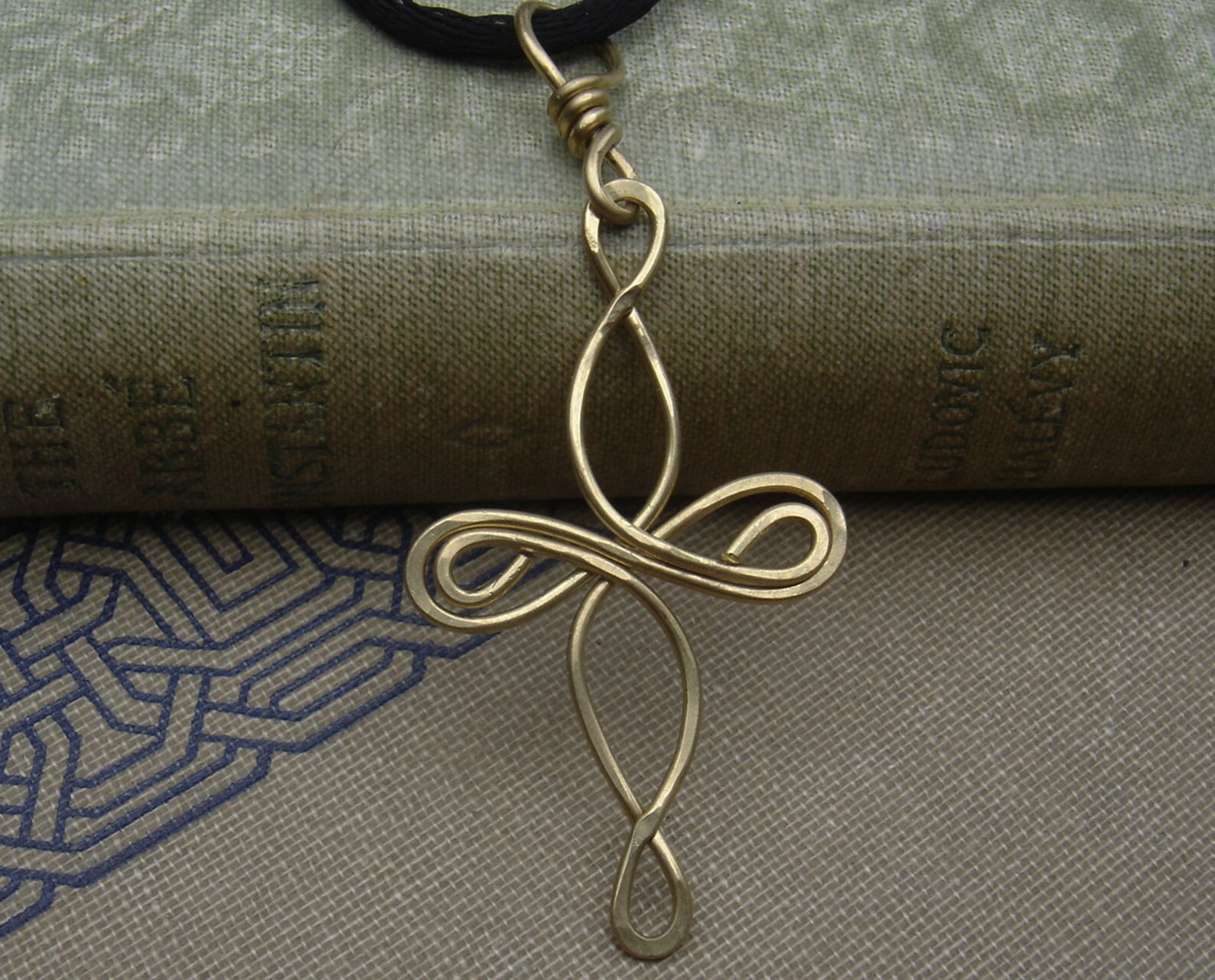 Celtic Cross Pendant Brass Infinity Loops Cross Necklace | Etsy