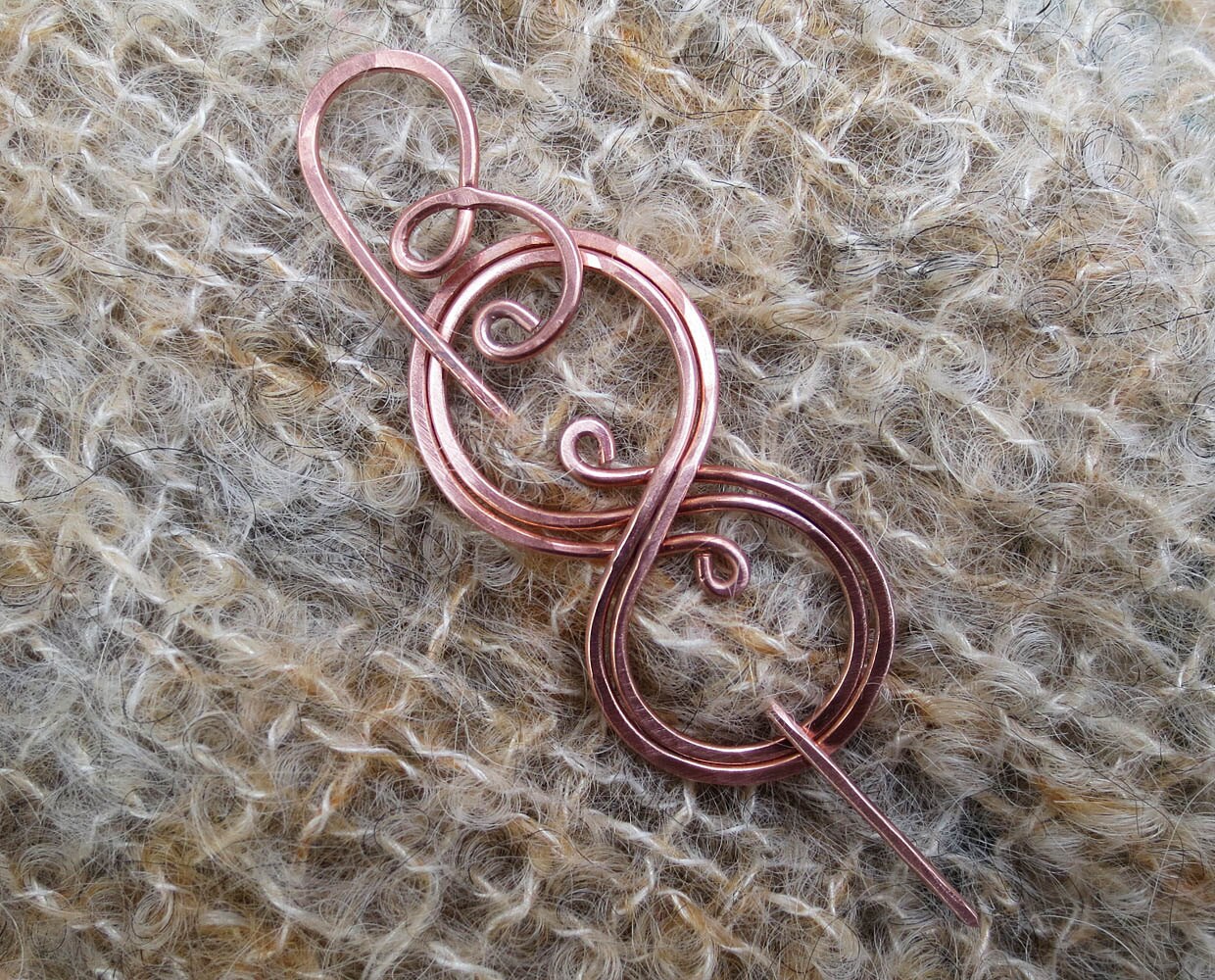 Little Boo-knits Copper Lace Shawl Pin Scarf Pin Knitting - Etsy