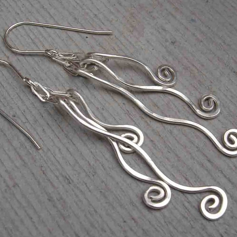Silver Dangle Earrings - Etsy
