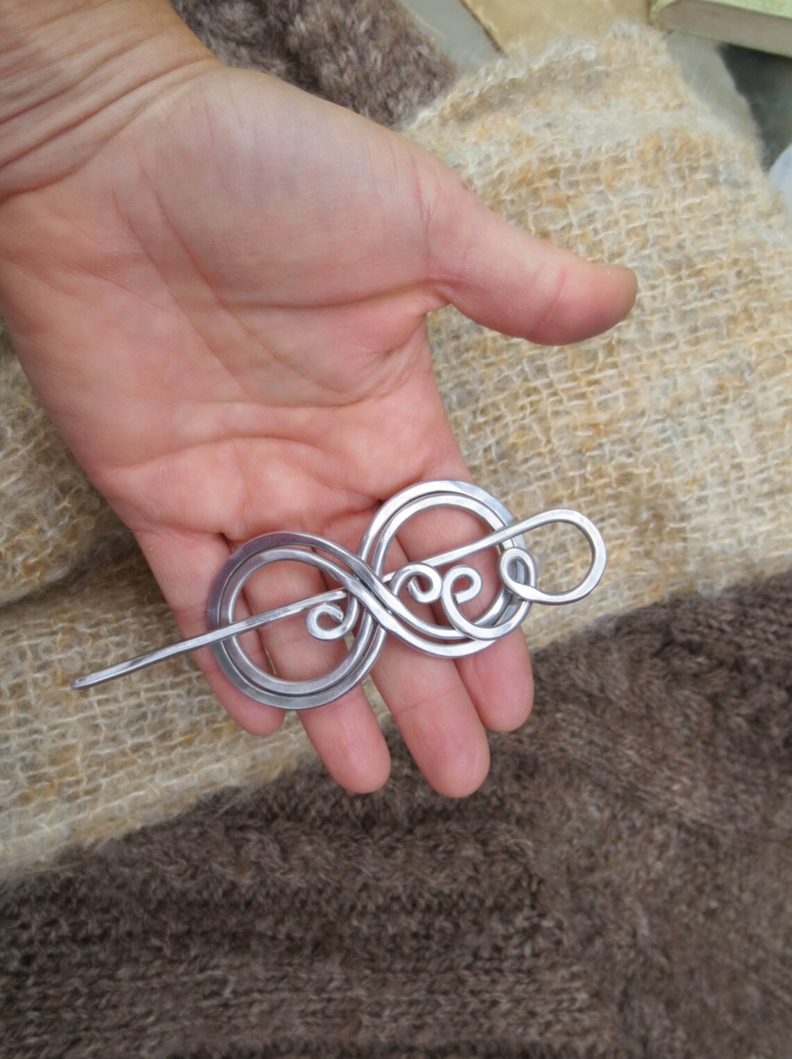 Boo-knits Aluminum Shawl Pin Scarf Pin Sweater Clip - Etsy