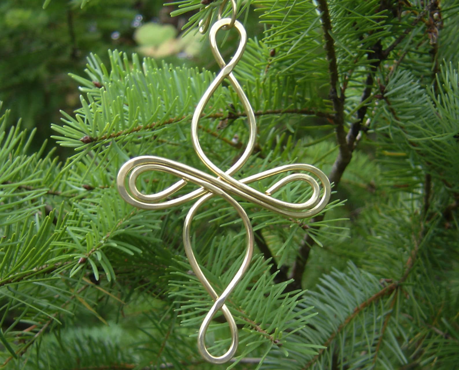 Celtic Cross Christmas Ornament Infinity Loops Brass Holiday | Etsy