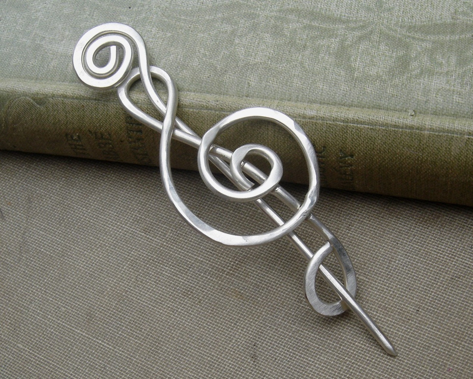 Treble Clef Silver Shawl Pin Scarf Pin Sweater Brooch Hair - Etsy