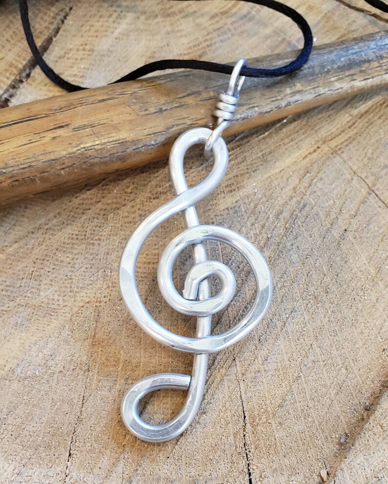 Big Treble Clef Pendant Necklace G Clef, Music Gift, Aluminum Music ...