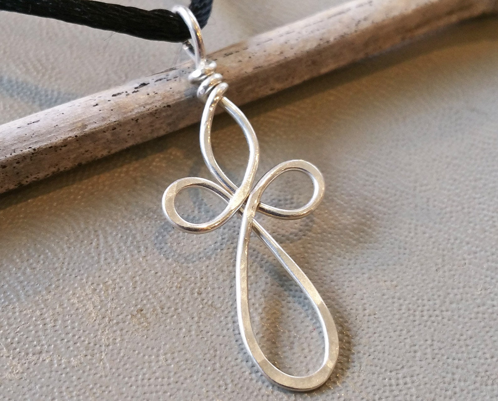 Long Loopy Celtic Cross Pendant Sterling Silver Wire Cross - Etsy Australia