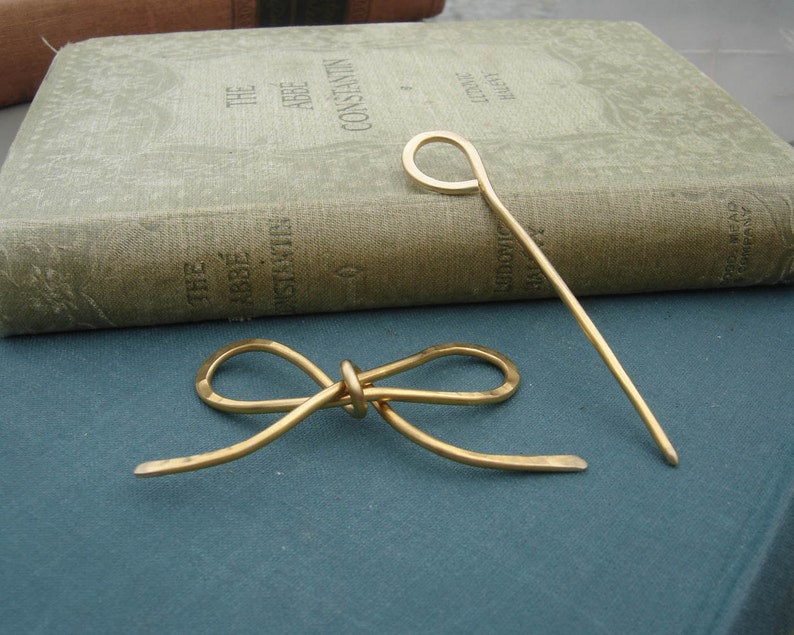 Brass Bow Shawl Pin Bow Tie Sweater Clip Closure Brooch - Etsy