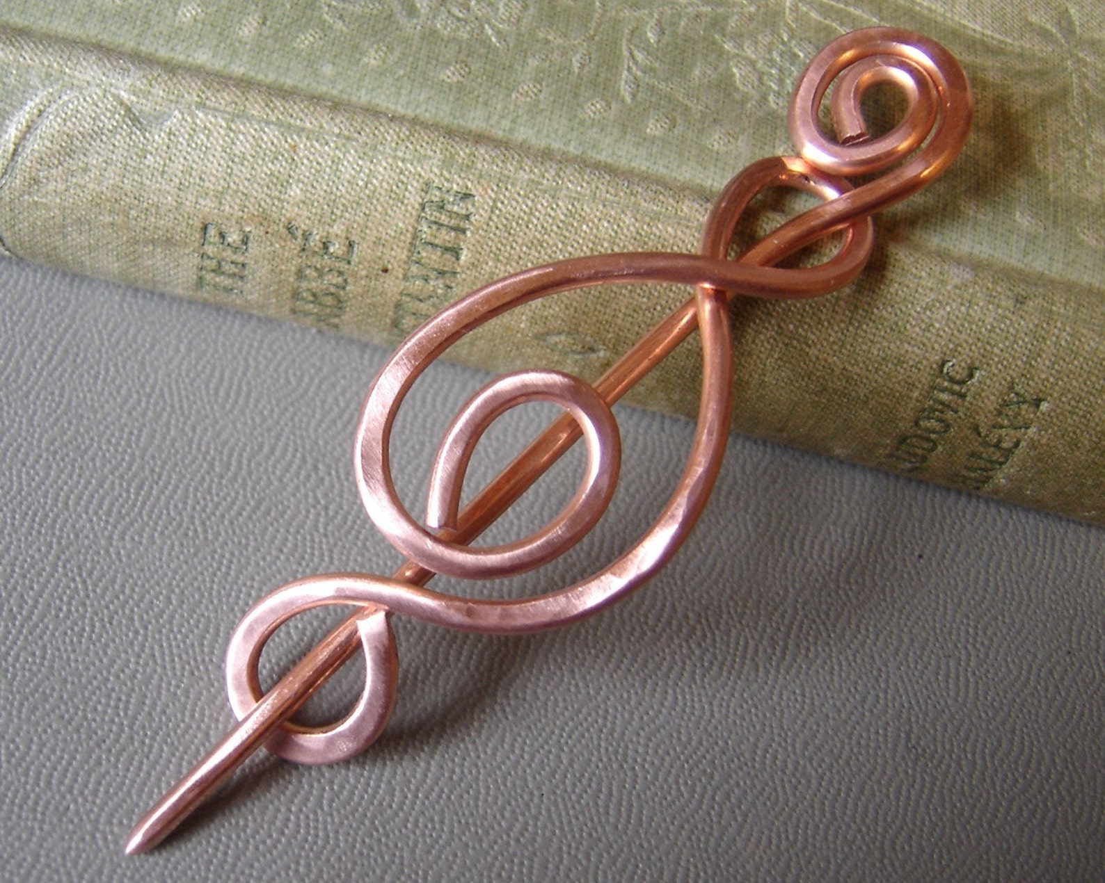 Madonna Swirl Copper Shawl Pin Sweater Brooch Fastener for - Etsy