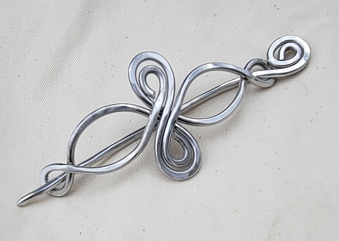 Celtic Shawl Pin, Infinity Loops Aluminum Hair Pin, Hair Slide Barrette ...