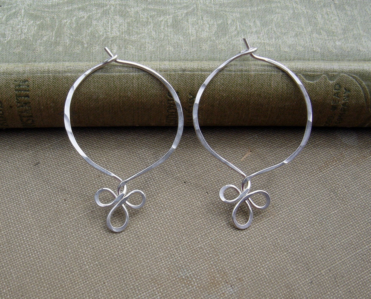 Sterling Silver Endless Hoop Earrings Fancy Loop Silver Wire | Etsy