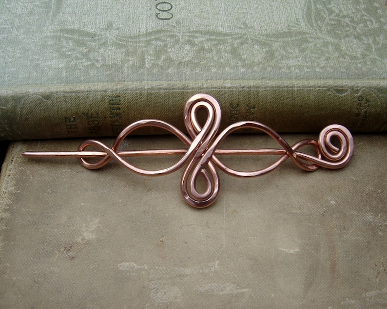 Celtic Infinity Loops Copper Shawl Pin Metal Hair Pin Hair - Etsy Italia