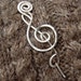 Treble Clef Silver Shawl Pin, Scarf Pin, Sweater Brooch, Hair Pin ...