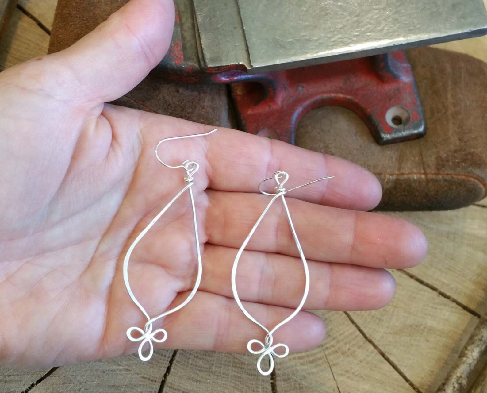 Fancy Loops Long Teardrop Earrings Sterling Silver Dangle - Etsy