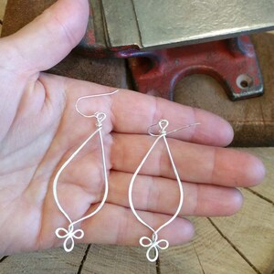 Fancy Loops Long Teardrop Earrings, Sterling Silver Dangle Earrings ...