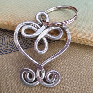 Celtic Heart Aluminum Key Chain, Key Fob, Wire Heart Keychain, Celtic ...