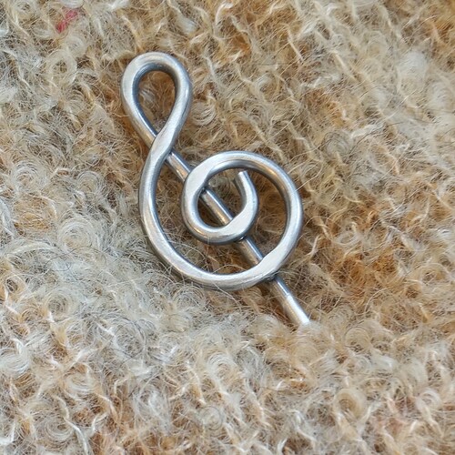 Treble Clef Shawl Pin Musician Gift Aluminum Scarf Pin - Etsy