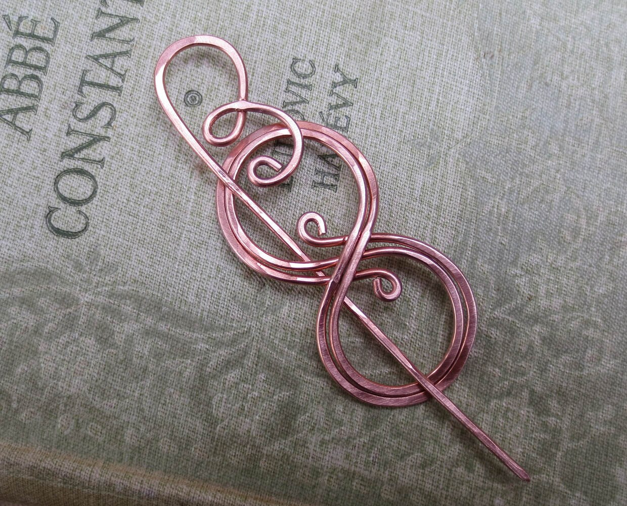 Little Boo-knits Copper Lace Shawl Pin Scarf Pin Knitting - Etsy