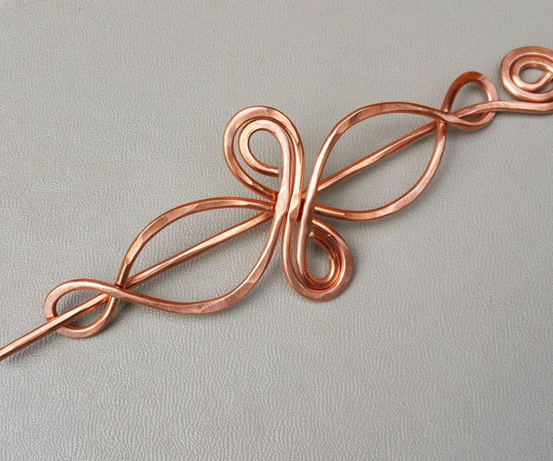 Celtic Infinity Loops Copper Shawl Pin Metal Hair Pin Hair - Etsy