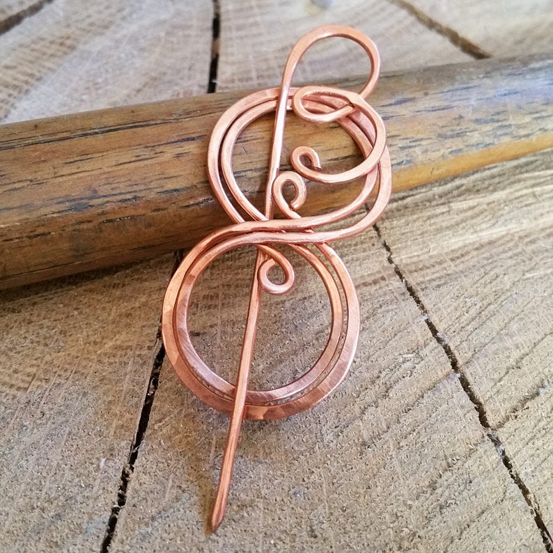 Little Boo-knits Copper Lace Shawl Pin Scarf Pin Knitting - Etsy