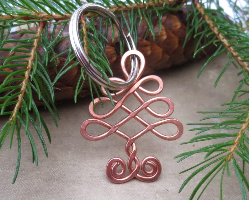 Celtic Tree Copper Key Chain Celtic Knot Christmas Tree - Etsy