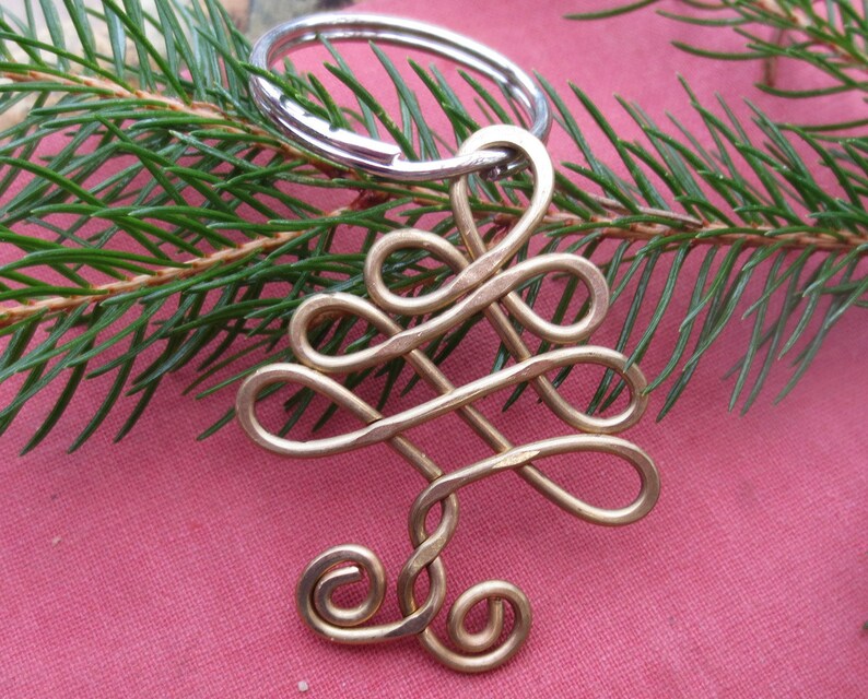 Celtic Tree Brass Key Chain Celtic Knot Christmas Tree - Etsy