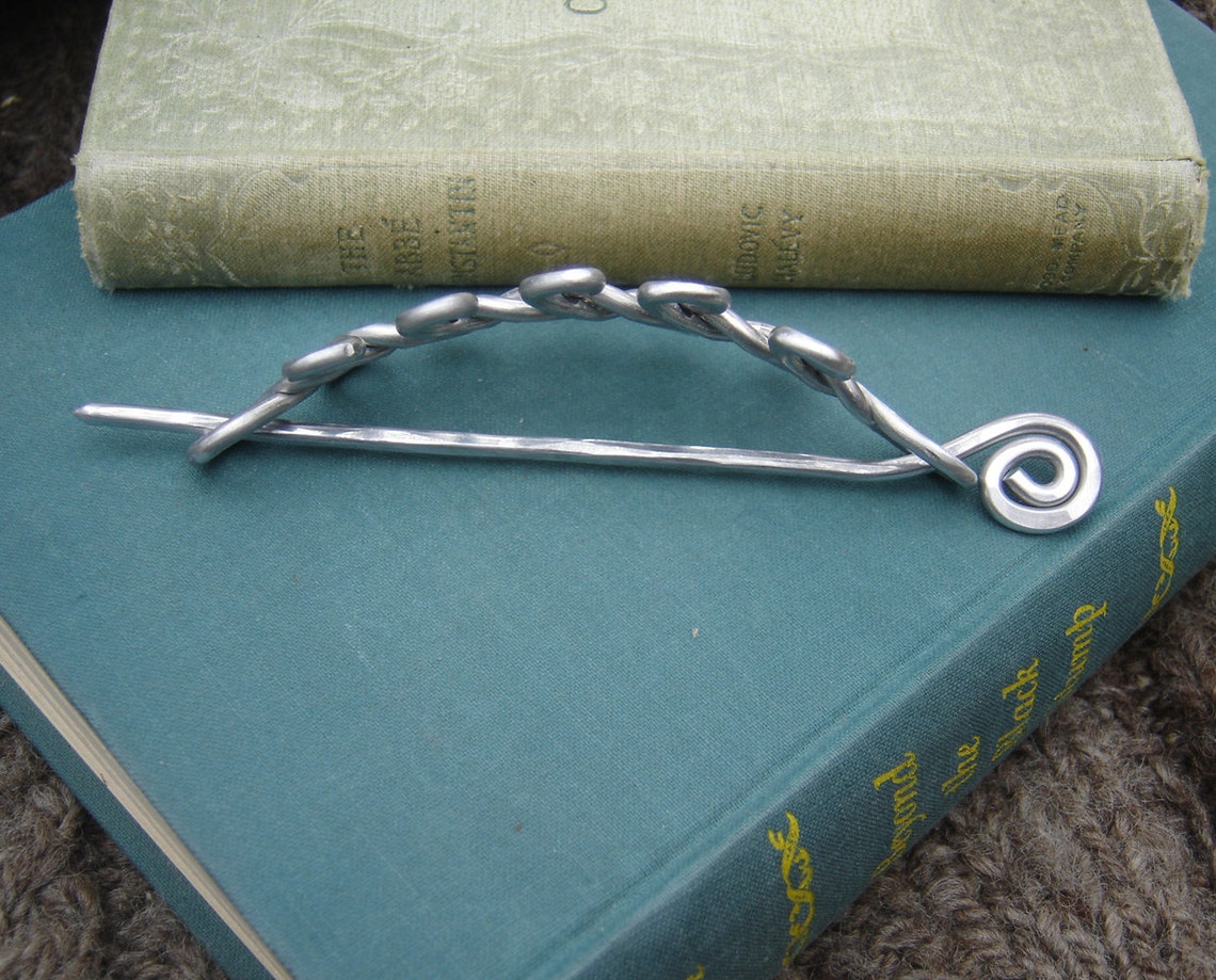 Long Celtic Braid Hair Barrette With Stick Celtic Hair Pin - Etsy