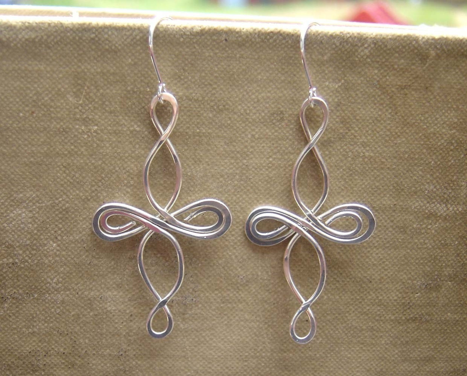 Infinity Loops Celtic Knot Cross Sterling Silver Earrings, Celtic Cross ...