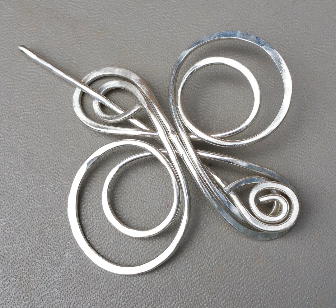 Little Celtic Knot Swirl Cross Sterling Silver Shawl Pin, Handmade ...