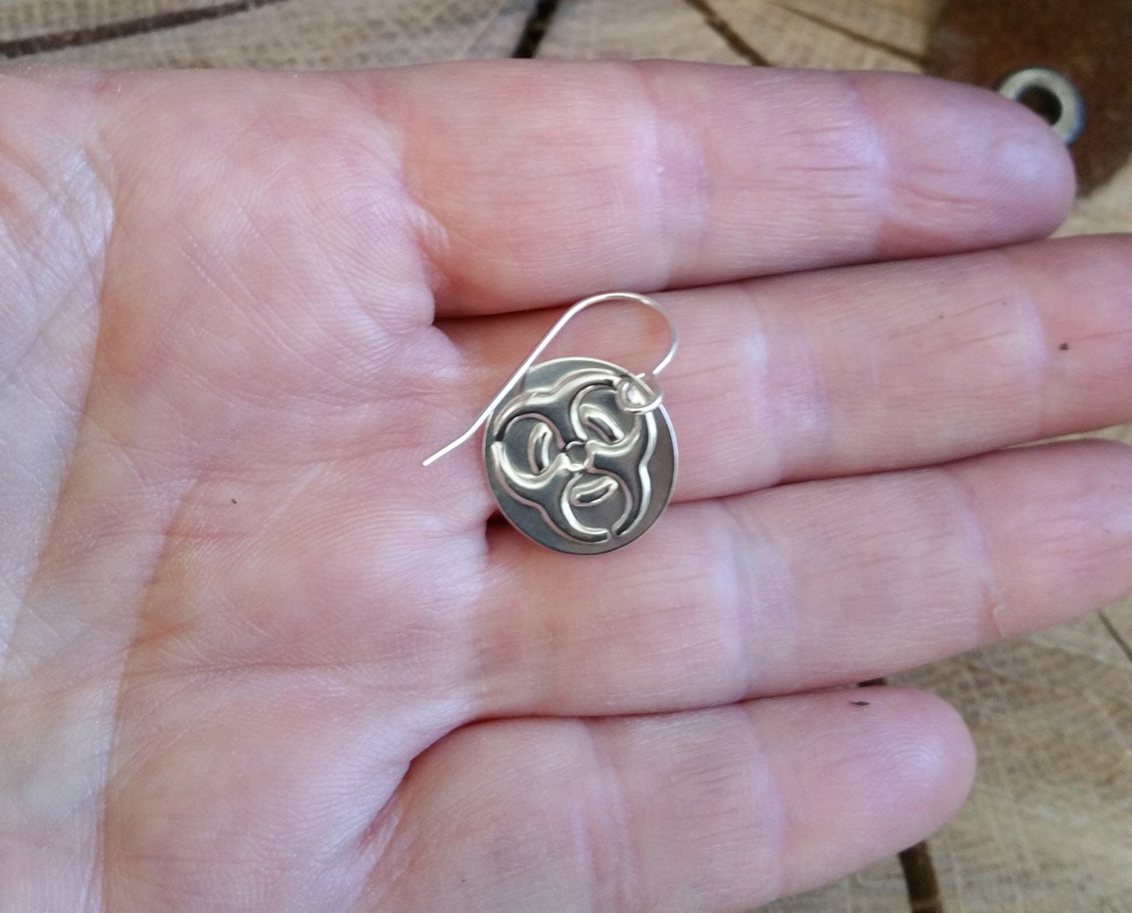 Biohazard Earrings sterling Silver Science Jewelry - Etsy