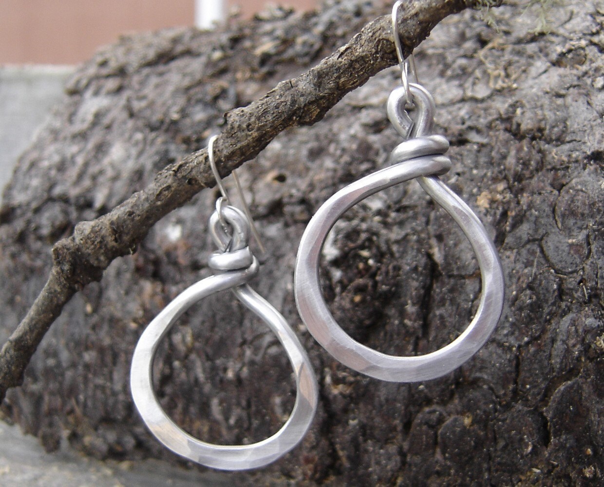 Simple Loop Hoop Earrings, Hand Forged Light Weight Aluminum Jewelry - Etsy