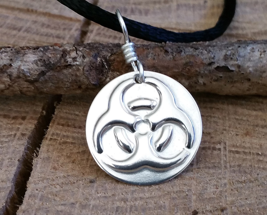 Biohazard Pendant Necklace, Biohazard Jewelry, Nerd, Geekery, Science ...