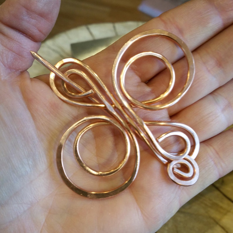 Copper Shawl Pin Celtic Knot Infinite Swirl Cross Hair Pin | Etsy