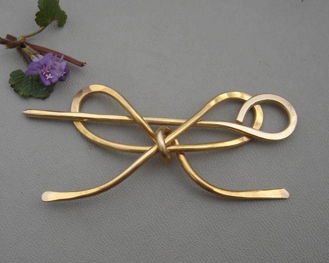 Brass Bow Shawl Pin, Bow Tie Sweater Clip, Closure, Brooch, Bowtie ...
