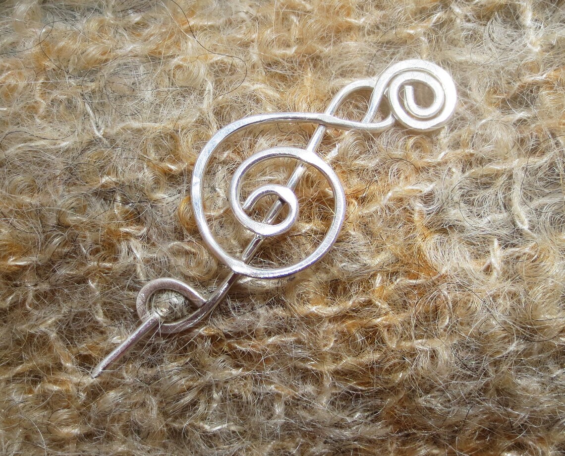 Little Treble Clef Silver Shawl Pin Scarf Pin Fastener - Etsy