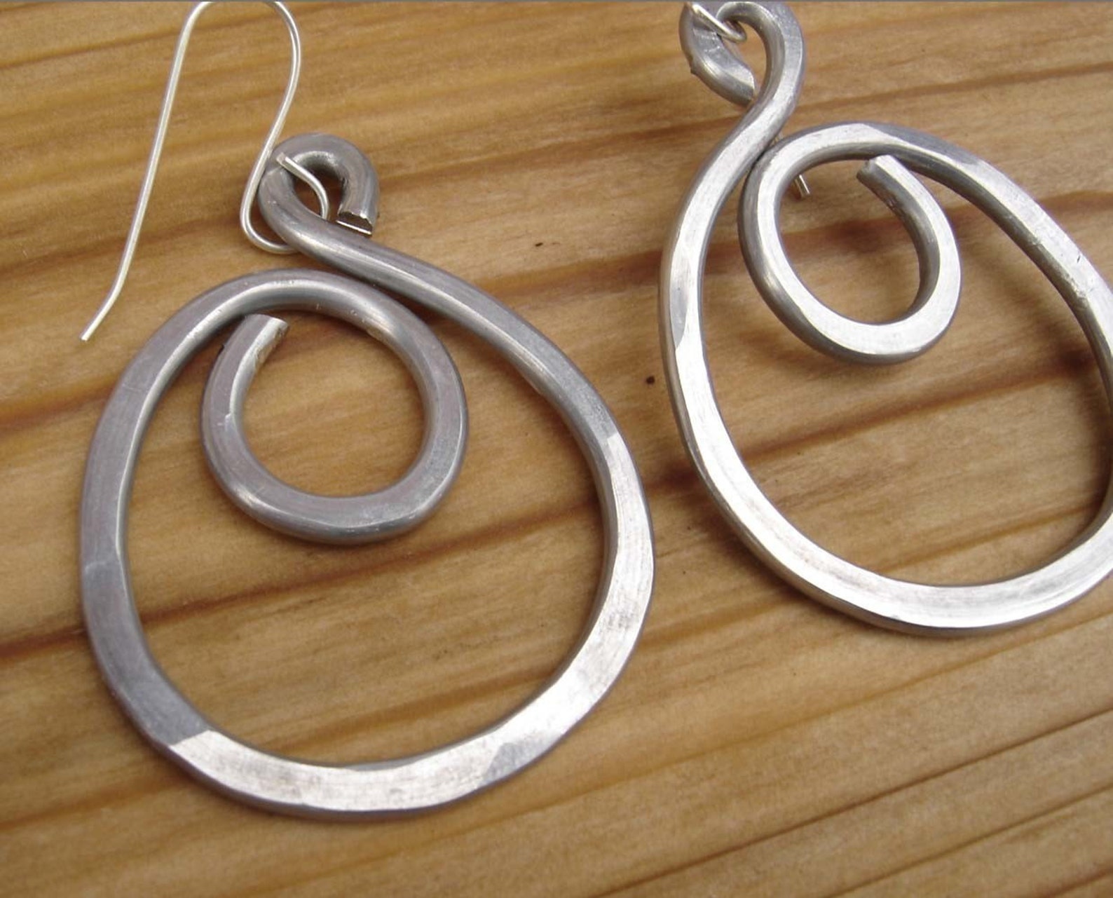 Big Hoop Earrings, Aluminum Swirl Hoops, Very Light Weight Aluminum ...