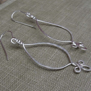 Fancy Loops Long Teardrop Earrings, Sterling Silver Dangle Earrings ...