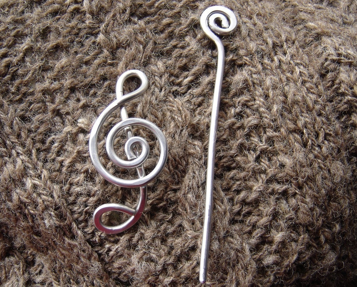 Treble Clef Shawl Pin Musician Gift Aluminum Scarf Pin | Etsy