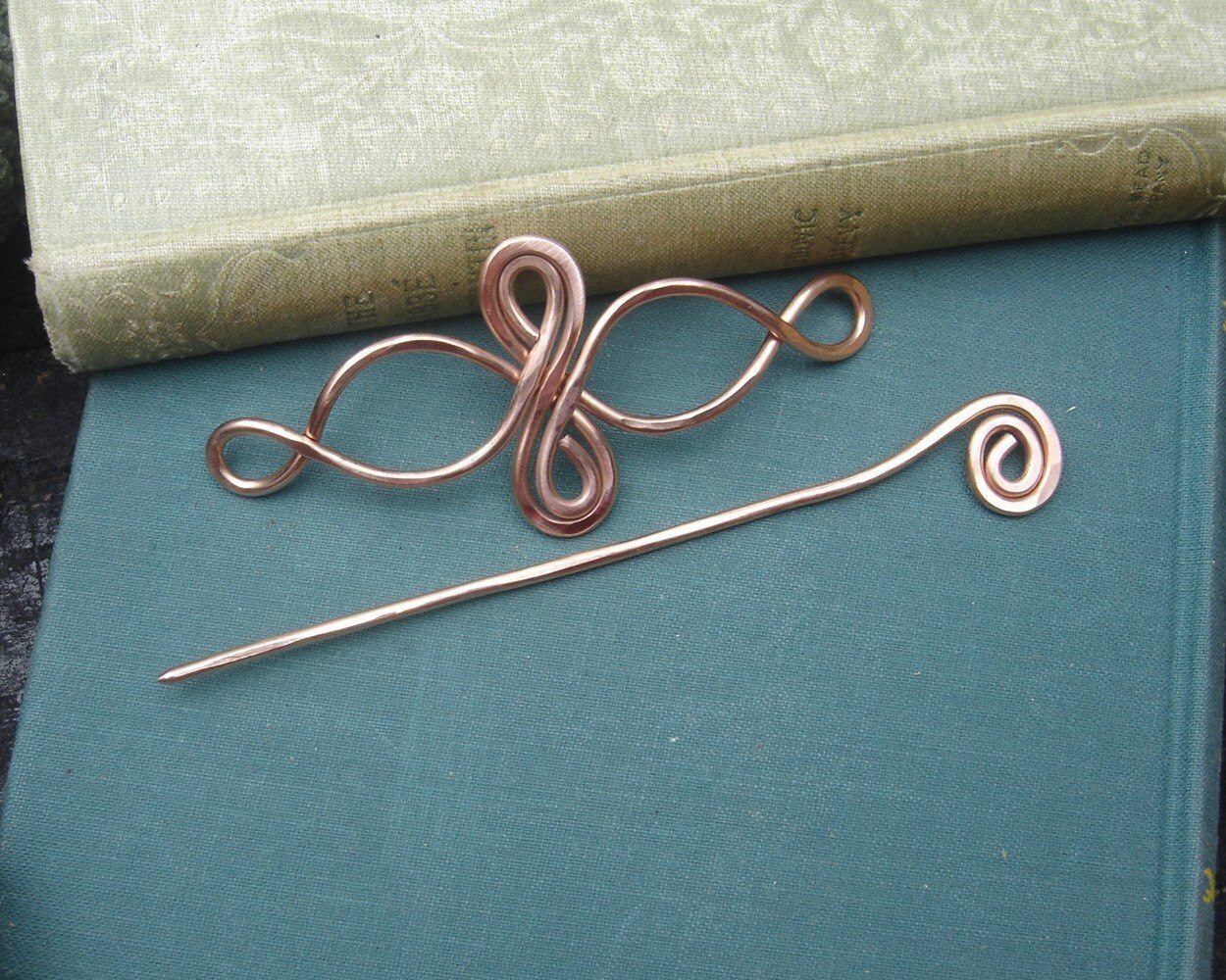 Celtic Infinity Loops Copper Shawl Pin Metal Hair Pin Hair | Etsy