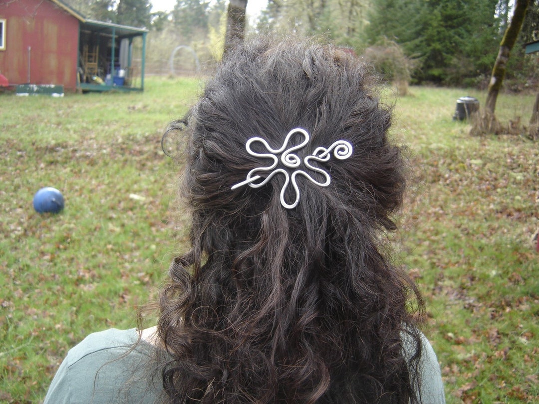 Groovy Flower Hair Slide With Stick, Hair Clip, Hair Barrette, Shawl ...