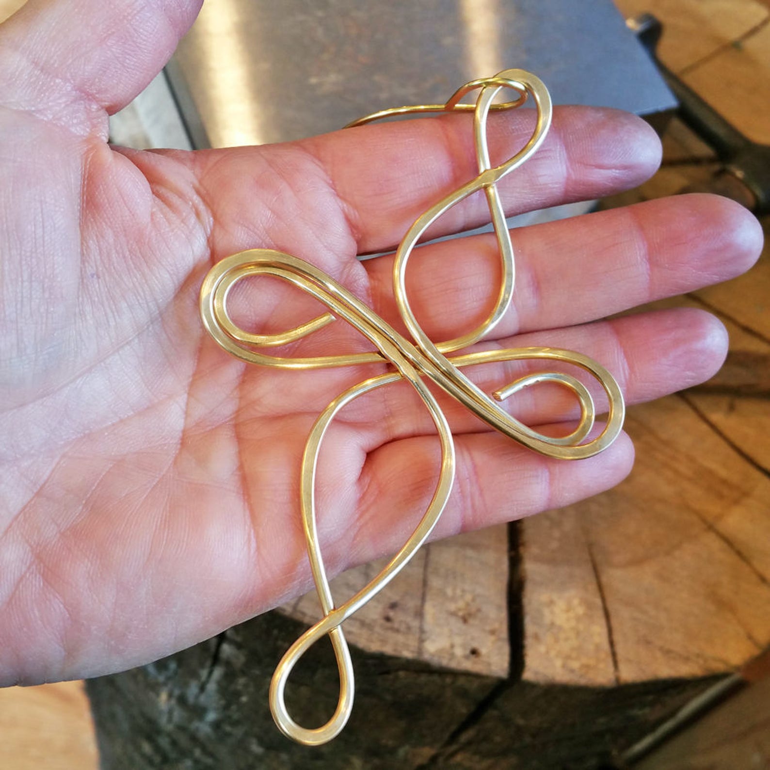 Celtic Cross Christmas Ornament Infinity Loops Brass Holiday - Etsy