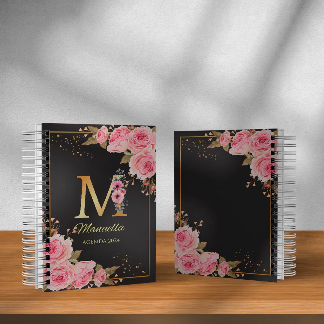 Planner, Agenda, Diary, Day-book, Custom Name , Delicate, Binding ...